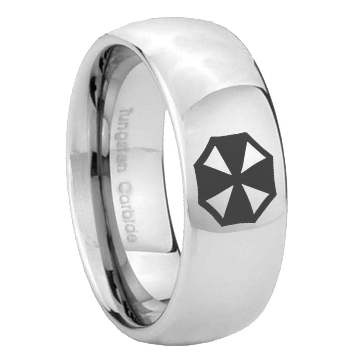 Resident Evil 8MM Gray High Polish Dome Tungsten Men Ring - Walmart.com