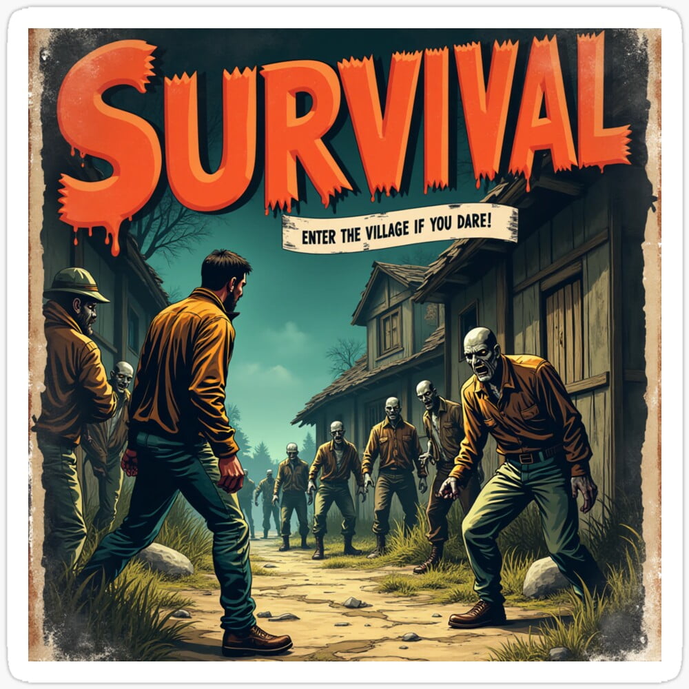 Resident Evil Iv Retro Comic Art - Enter The Village Sticker Phone ...