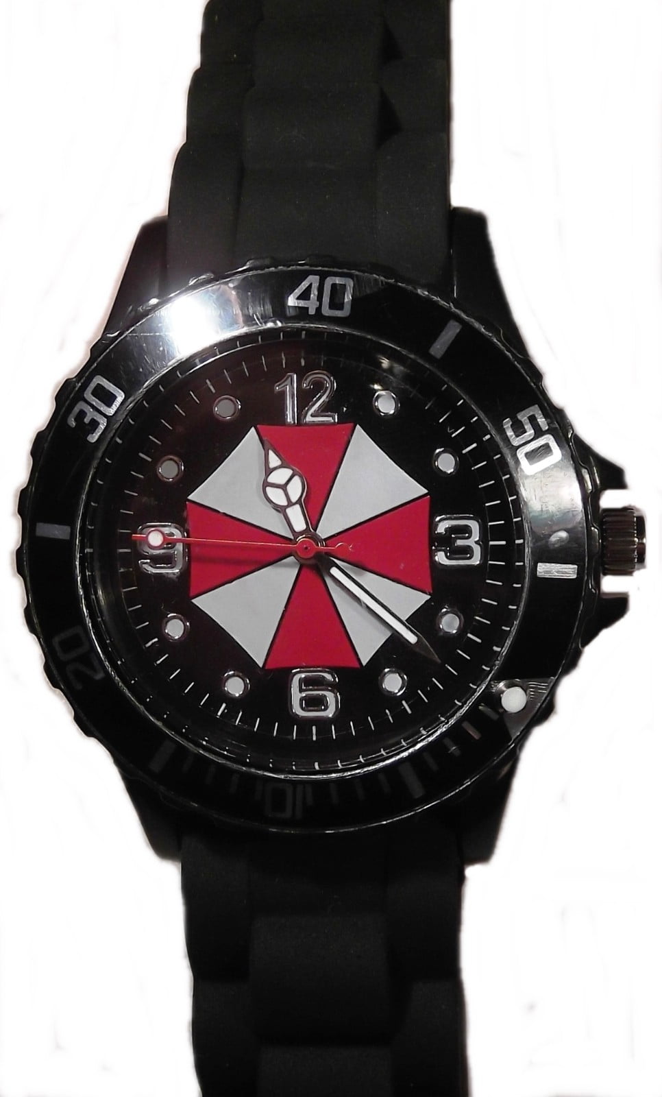 Resident Evil Umbrella Corp Logo Black Rubber Band Wrist Watch ...
