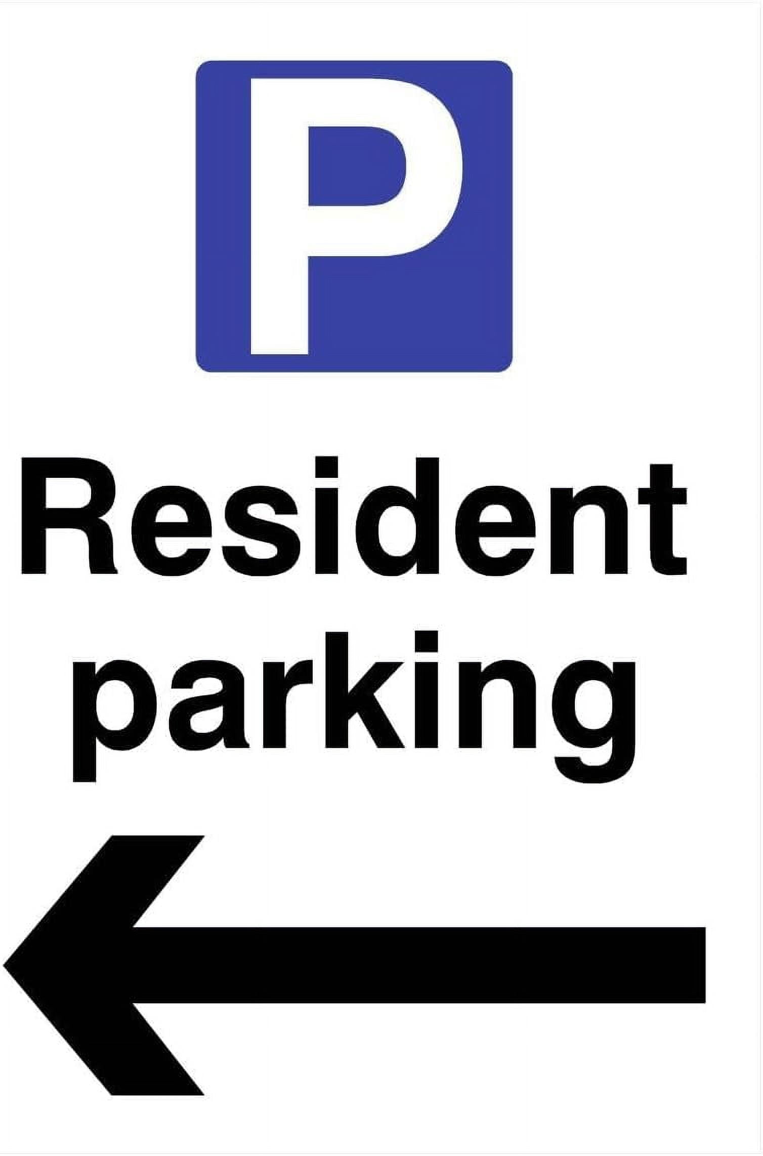 Resident Parking Left Arrow P Sign Parking Signs & Permits Metal Sign ...