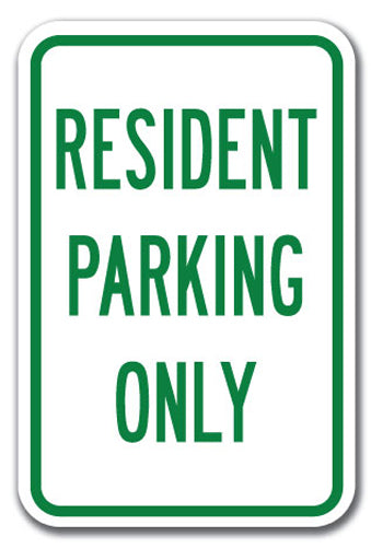 Resident Parking Only - Resident Parking Only Sign 12" x 18" Heavy ...