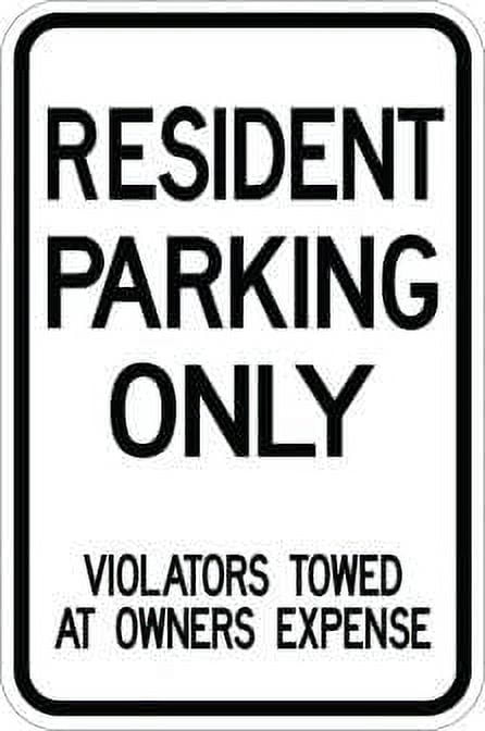 Resident Parking Only Violator Parking Signs Metal - Caution Safety ...