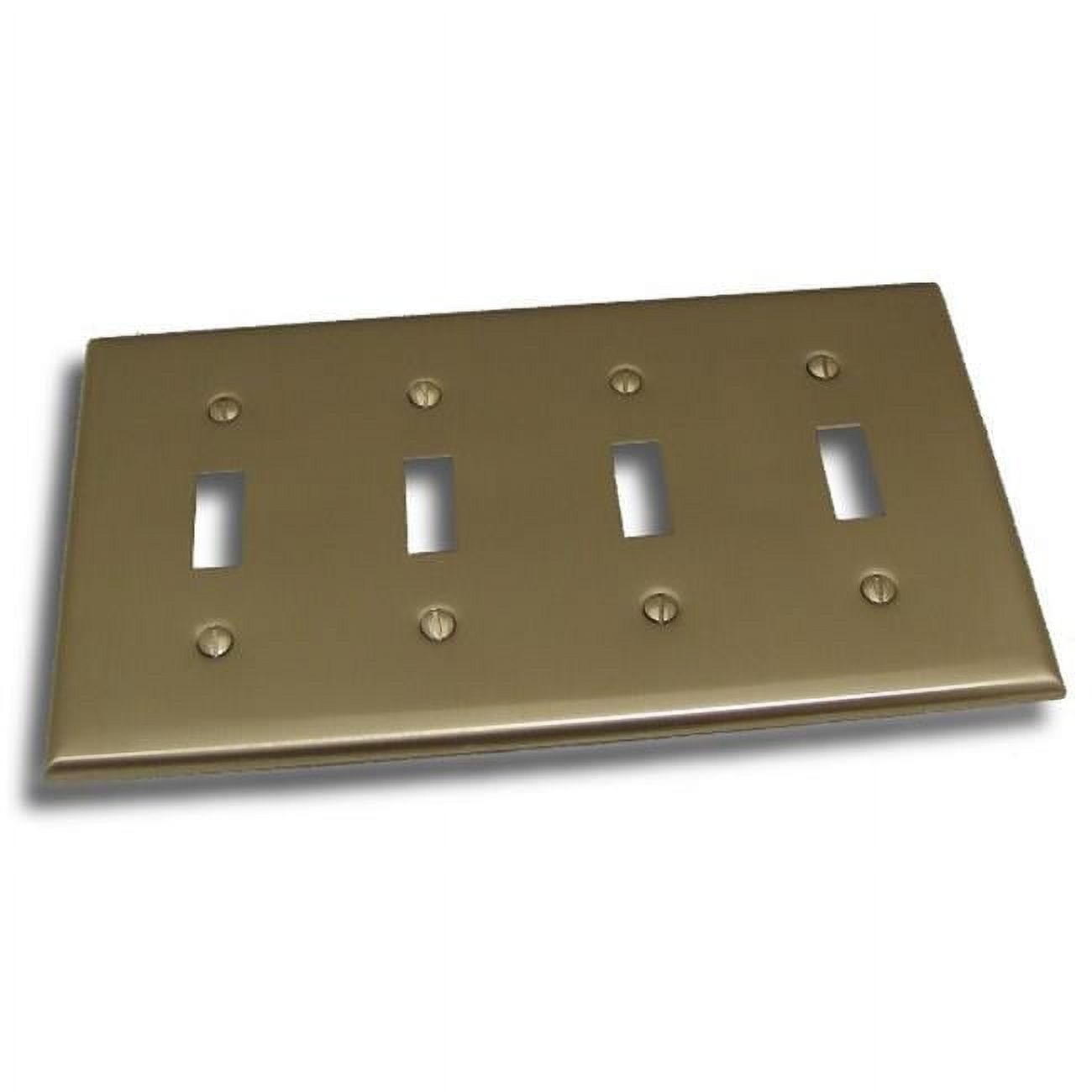 Residential Essentials Quadruple Toggle Switch Plate- Satin Nickel ...