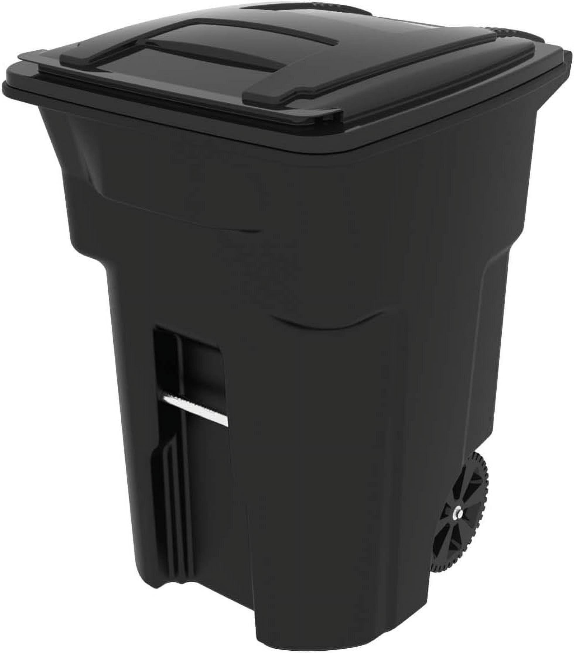 Residential Heavy Duty Two Wheeled Trash Can with Attached Lid, 96 ...