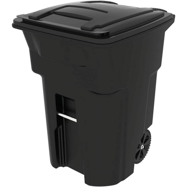 Residential Heavy Duty Two Wheeled Trash Can with Attached Lid, 96 ...