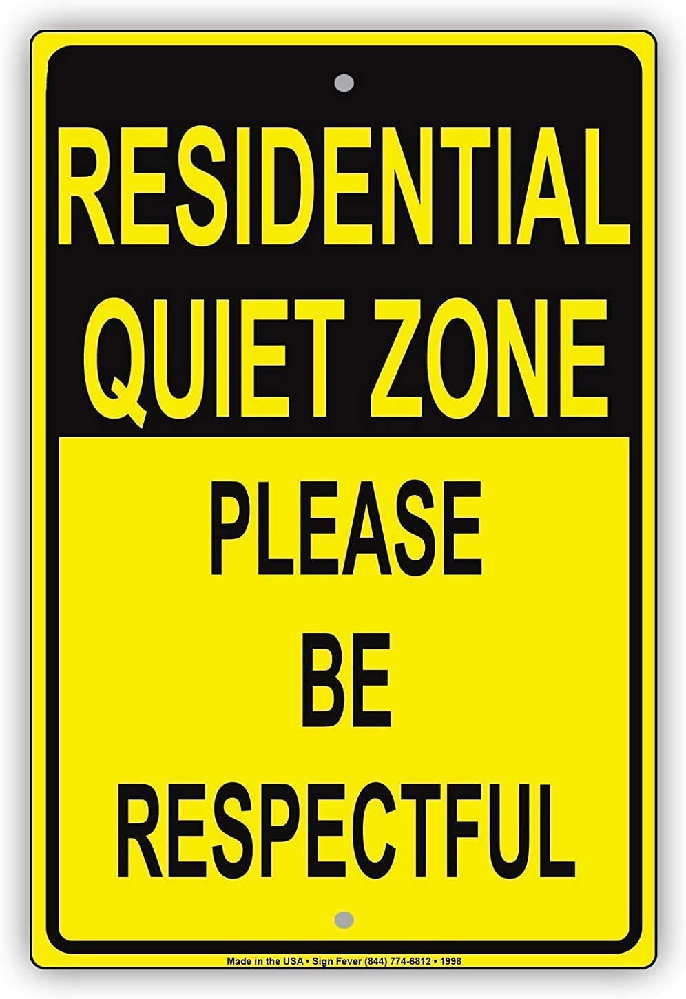 Residential Quiet Zone Please Be Respectful Courtesy Plate Retro Metal ...