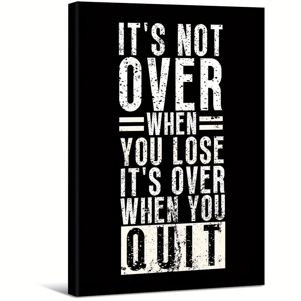 Resilience And Giving Up Quote Large Wooden Framed Wall Art Home Decor ...