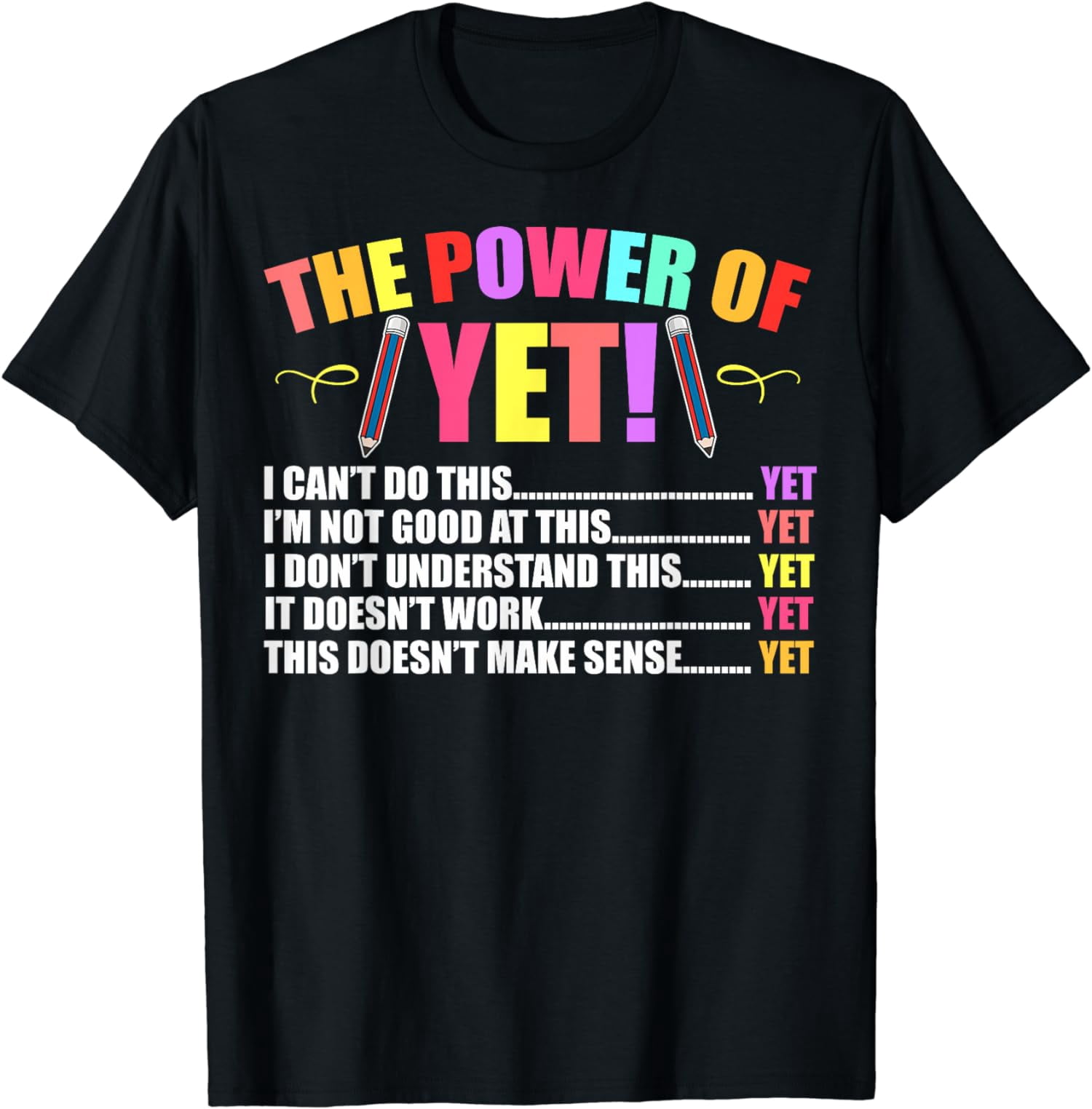Resilience Positive Affirmation Power Of Yet Personal Growth T-Shirt ...