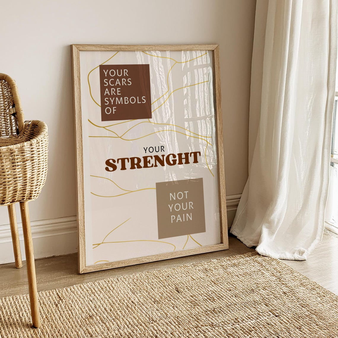 Resilience Quote , Strength Wall Art, Healing Affirmation Print, Mental ...