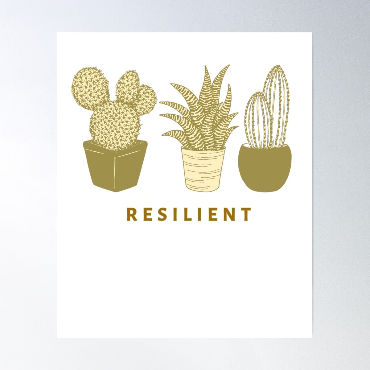 Resilient Succulents Poster Wall Art, Modern Wall Decor For Living Room ...
