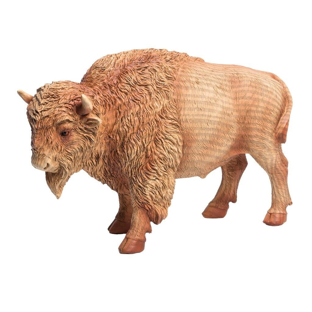 Resin AMERICAN BISON Wood Grain-Look Buffalo Figurine, by Lipco ...