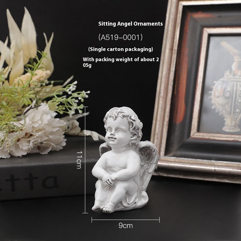 Resin Adorable Cherubs Angels Statues Figurine Guardian Angel Garden ...