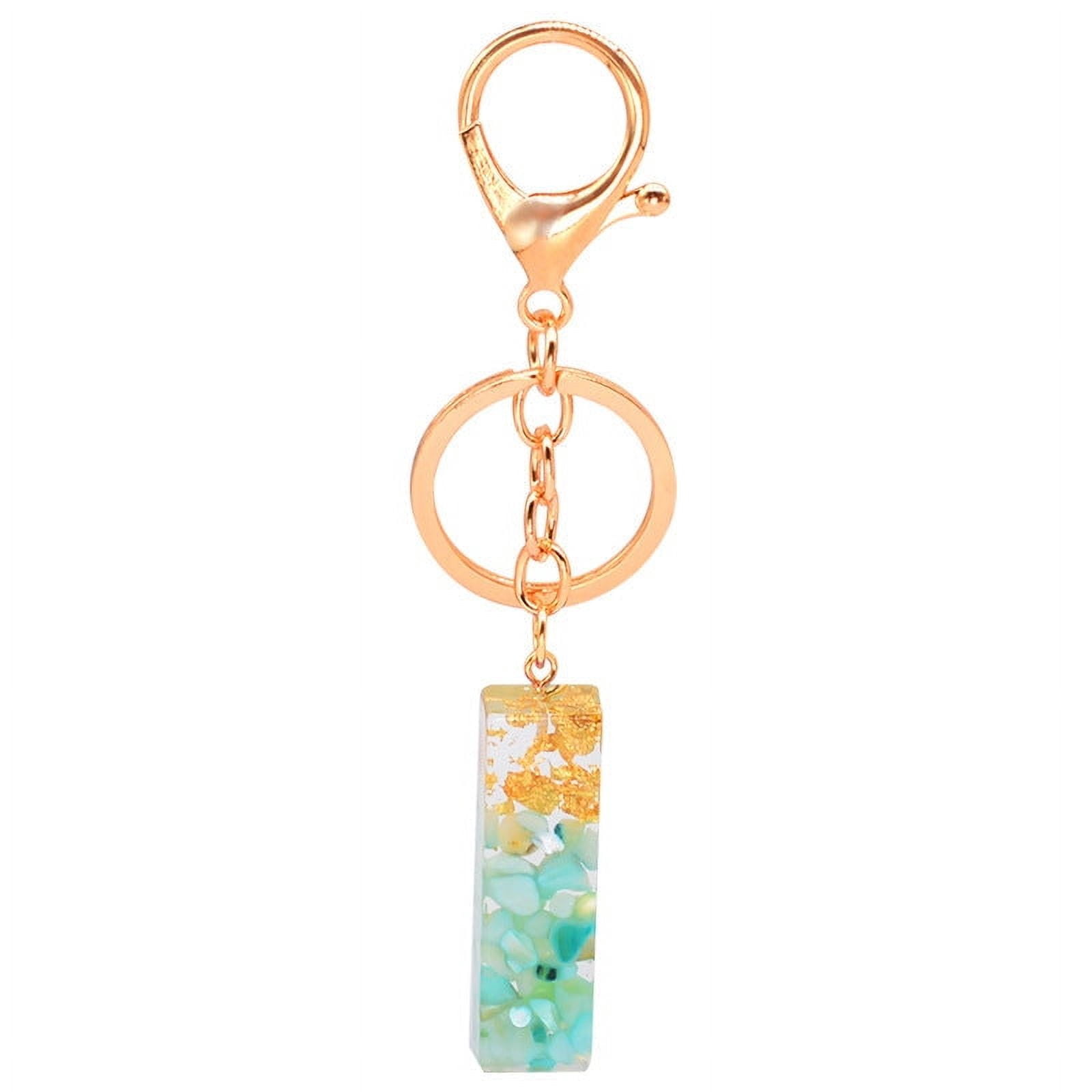 Resin Alphabet Gold Foil Drop Key Ring - Walmart.com
