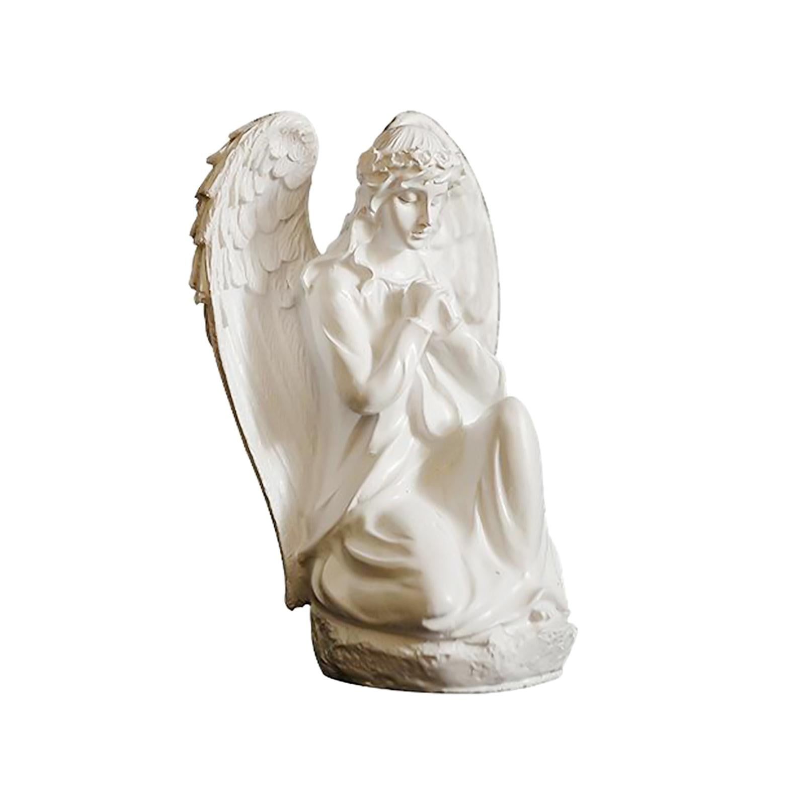 Resin Angel Figurine, Flower Girl Decoration, Prayer Detailed Sculpture ...