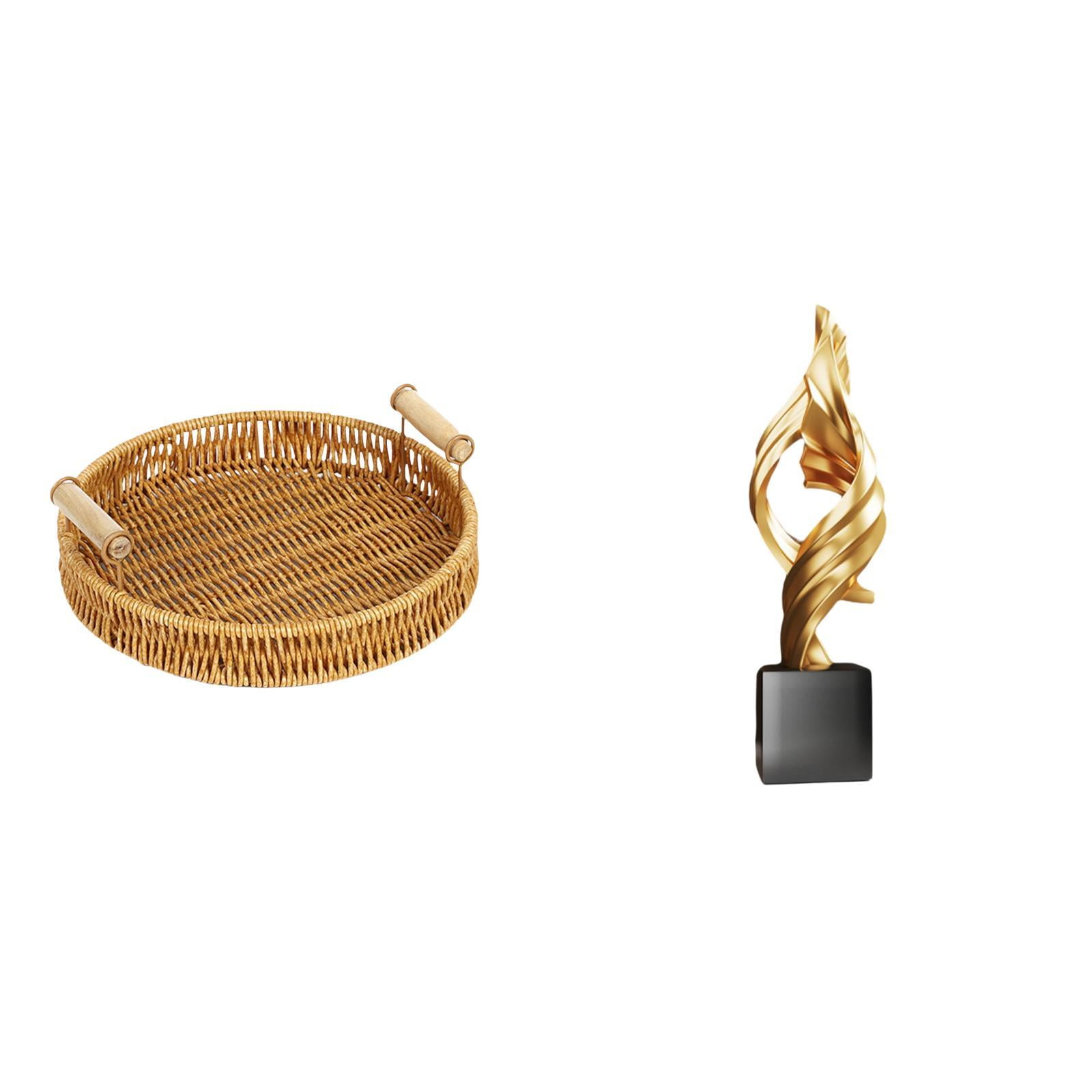 Resin Art Basket Abstract Statue Decorative Tray Modern Material for ...