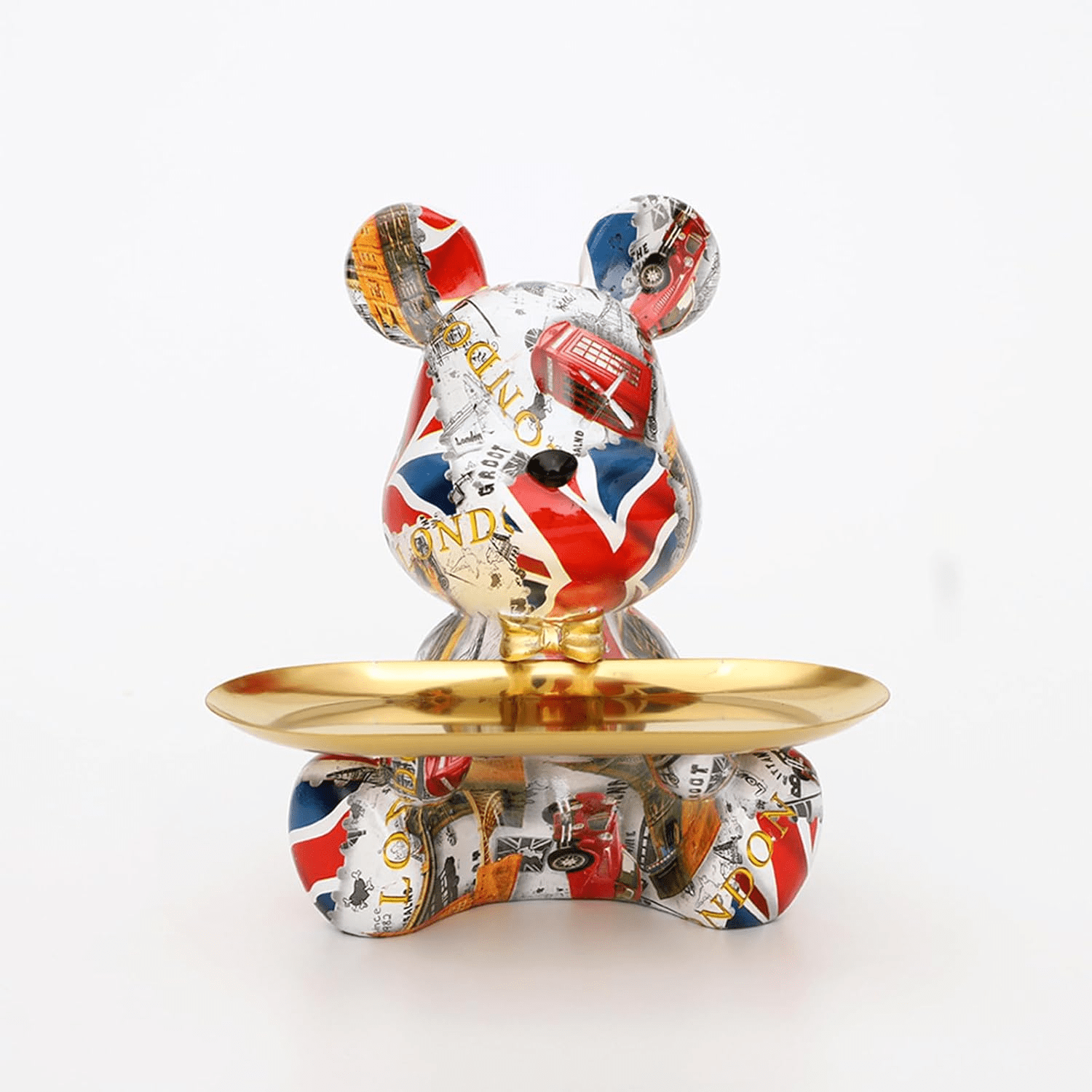 Resin Bear Statue with Digital Clock and Holding Tray, England Flag ...