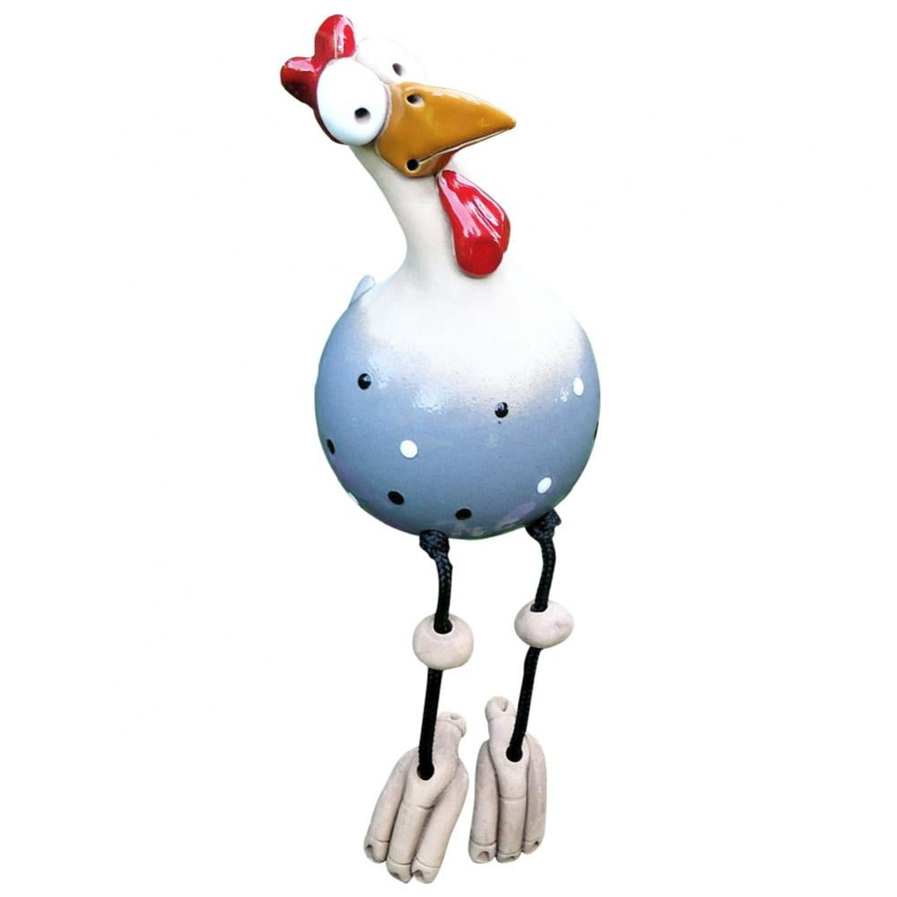 Resin Big Eye Chicken Handicraft Ornaments Hanging Foot Chicken Garden ...