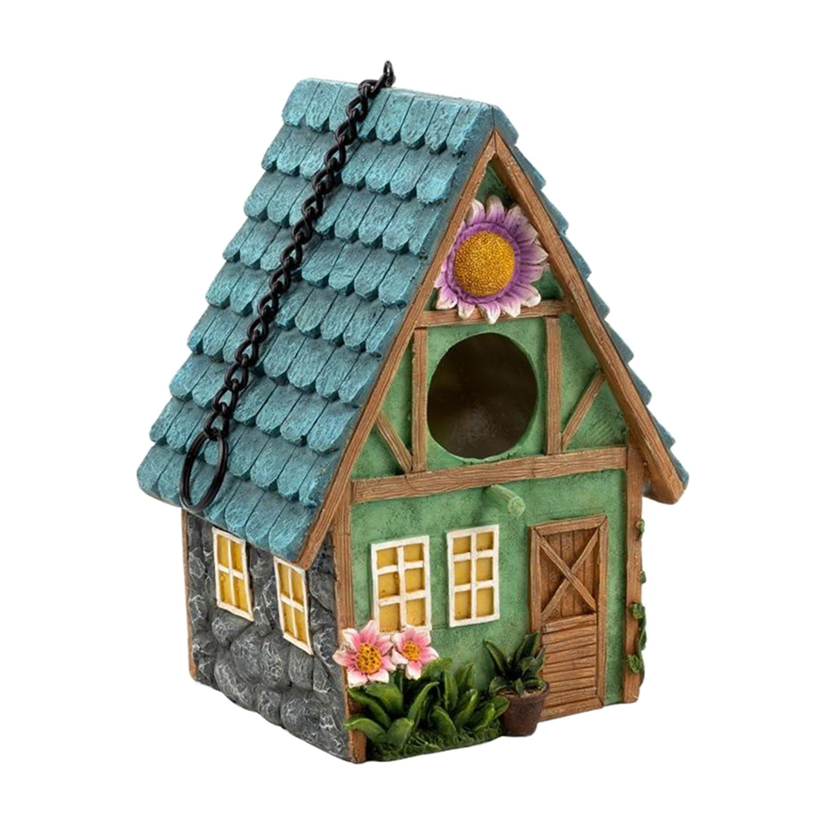 Resin Bird Aviary Hanging Bird House, Bird Feeder Box, Hand-painted ...