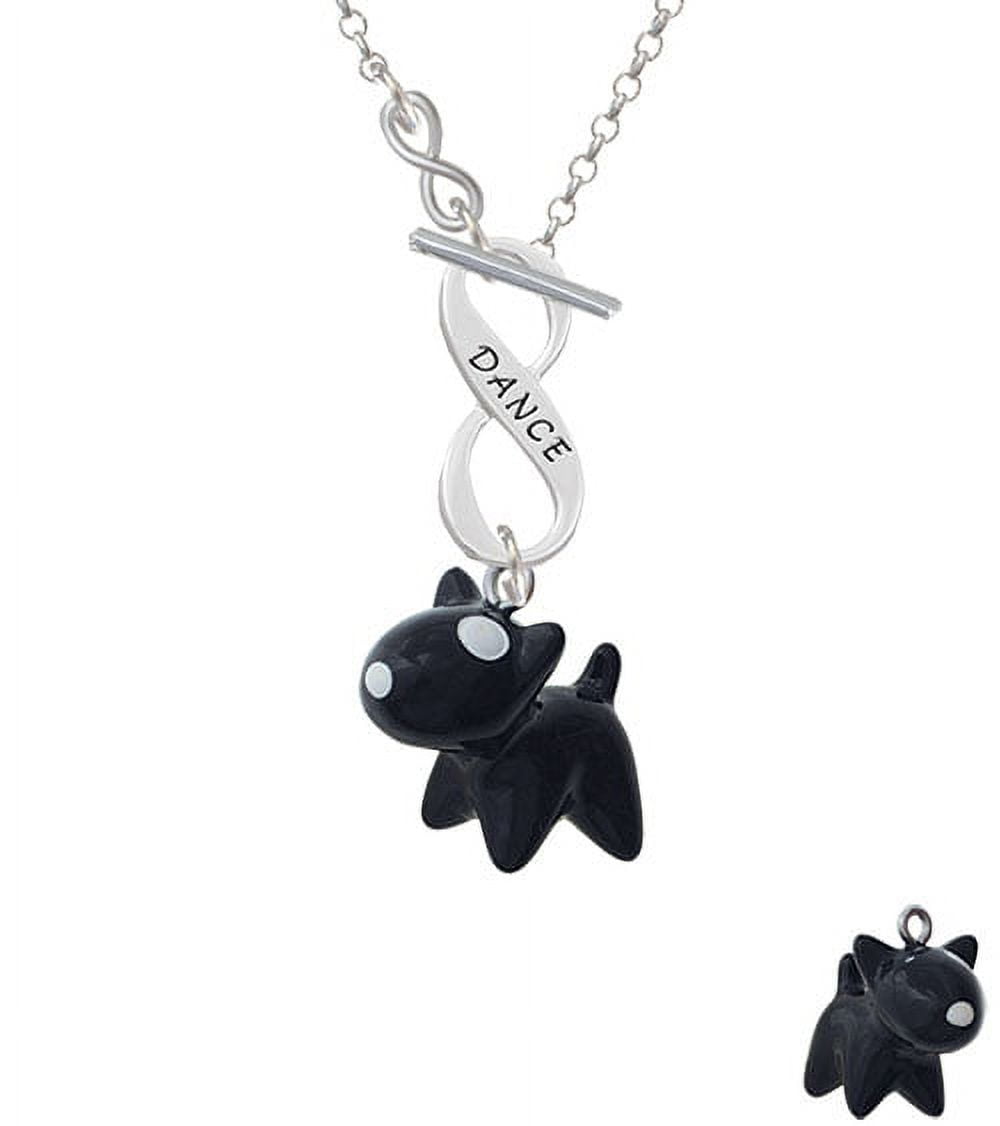 Resin Black Bull Terrier Dog - To Infinity Dance Toggle Necklace ...