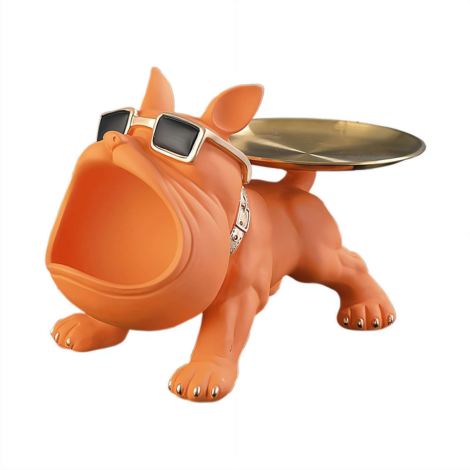 Resin Bulldog Tray Statue, Bulldog Candy Dish Key Holder Bowl, French ...