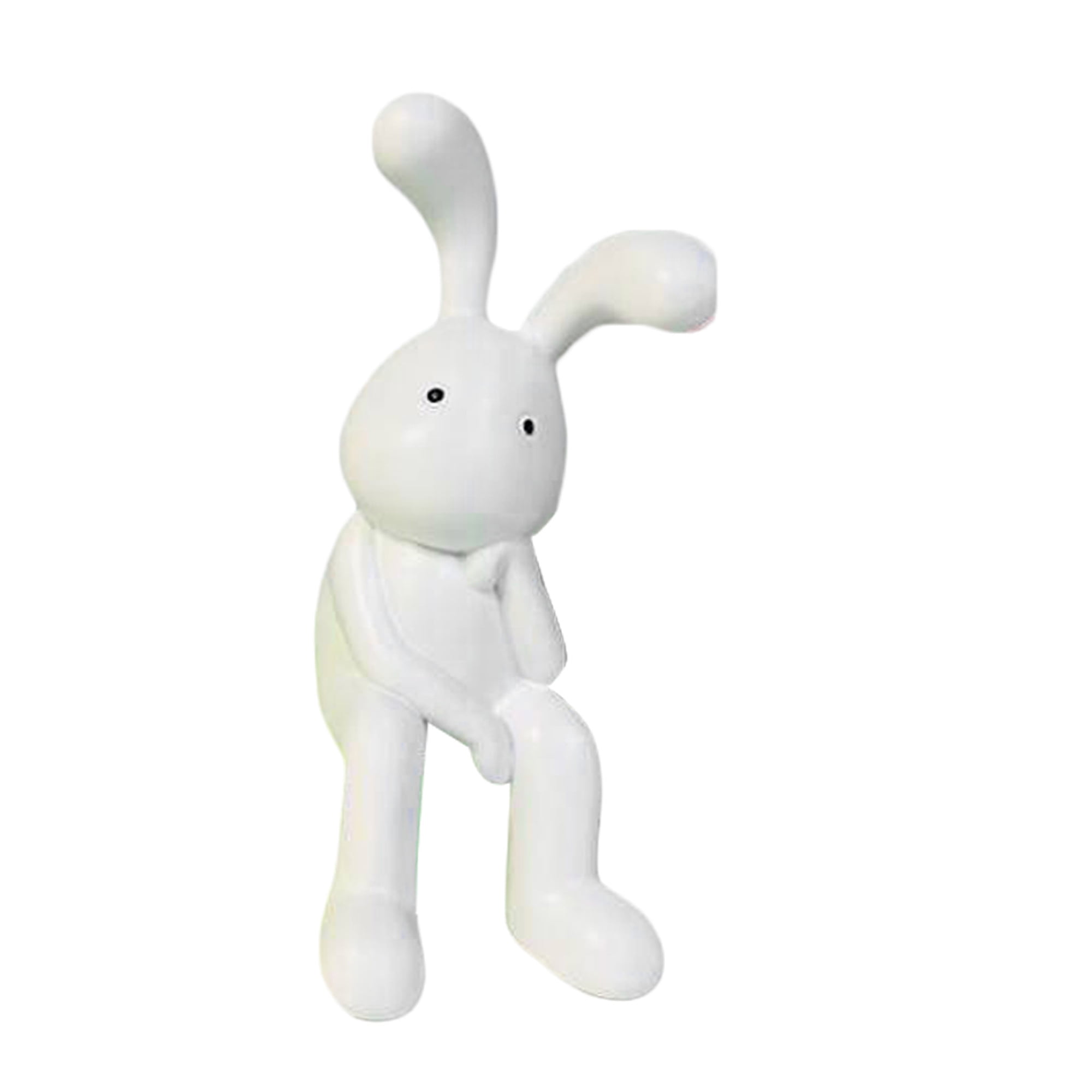 Resin Bunny Figurines Easter Sitting Thinking Rabbit Statue Solid Color ...