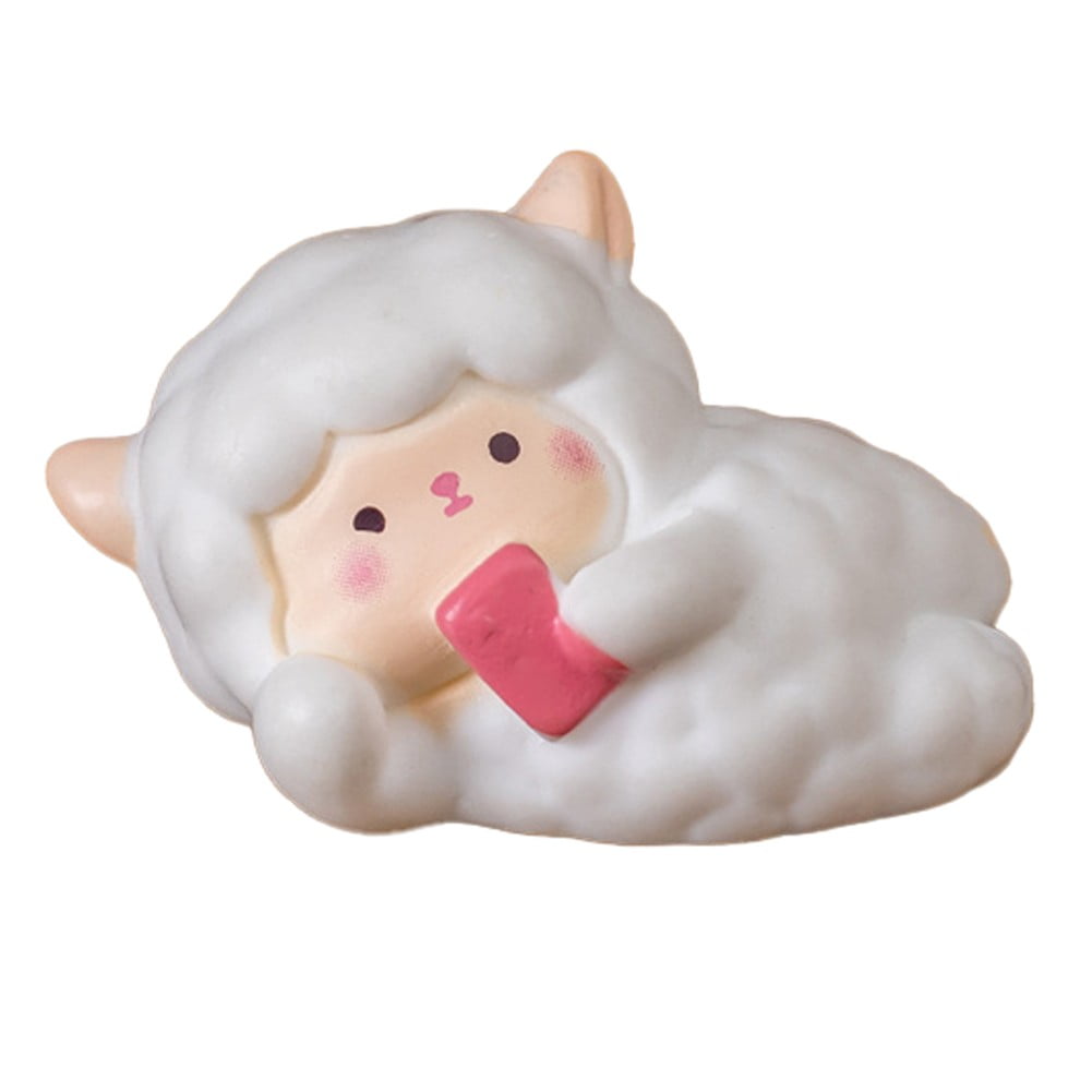Resin Cartoon Sheep Figurine Landscape Miniature Lamb Knick-knacks ...