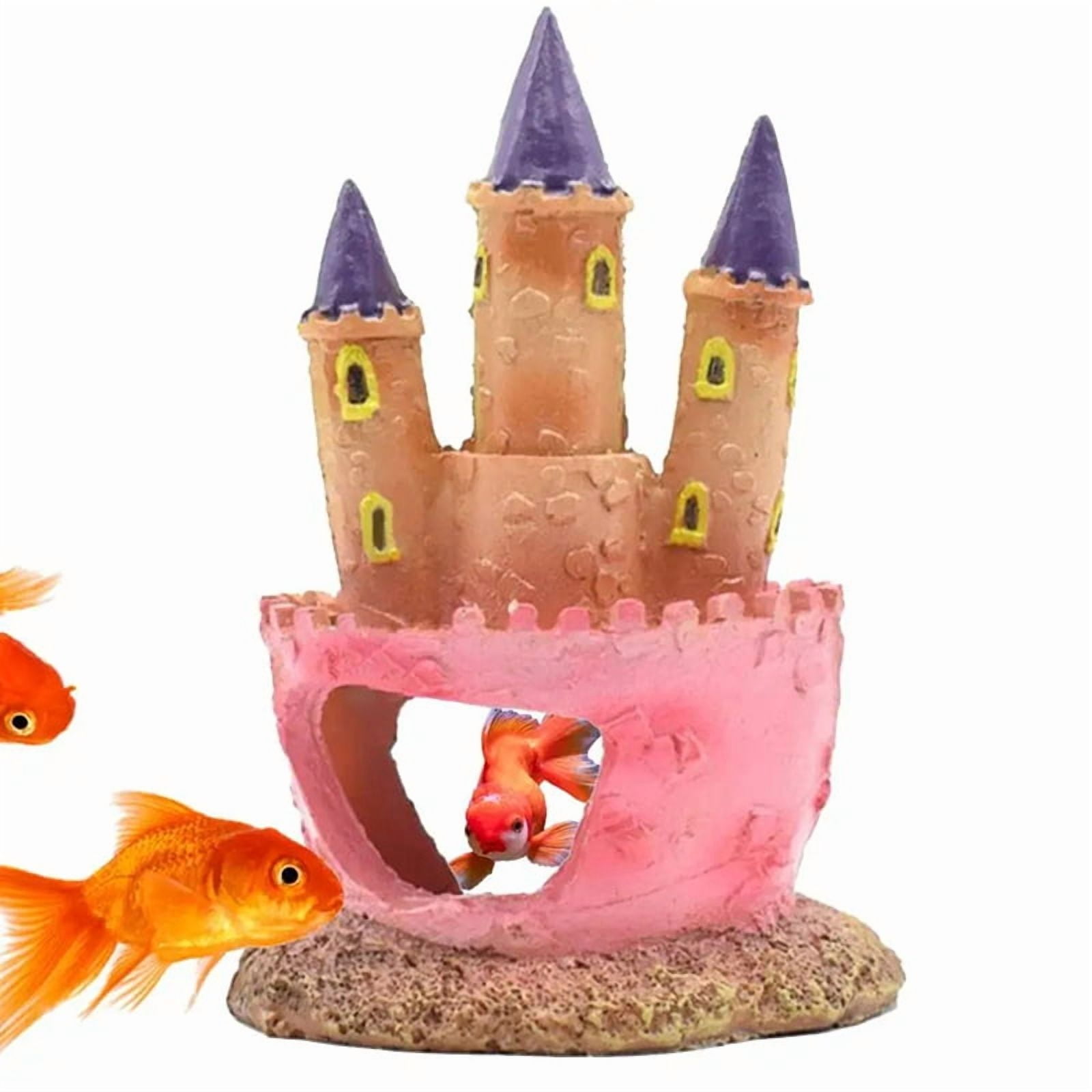 Resin Castle Decoration Colorful Fish Decorations for Tank Funny Fish ...