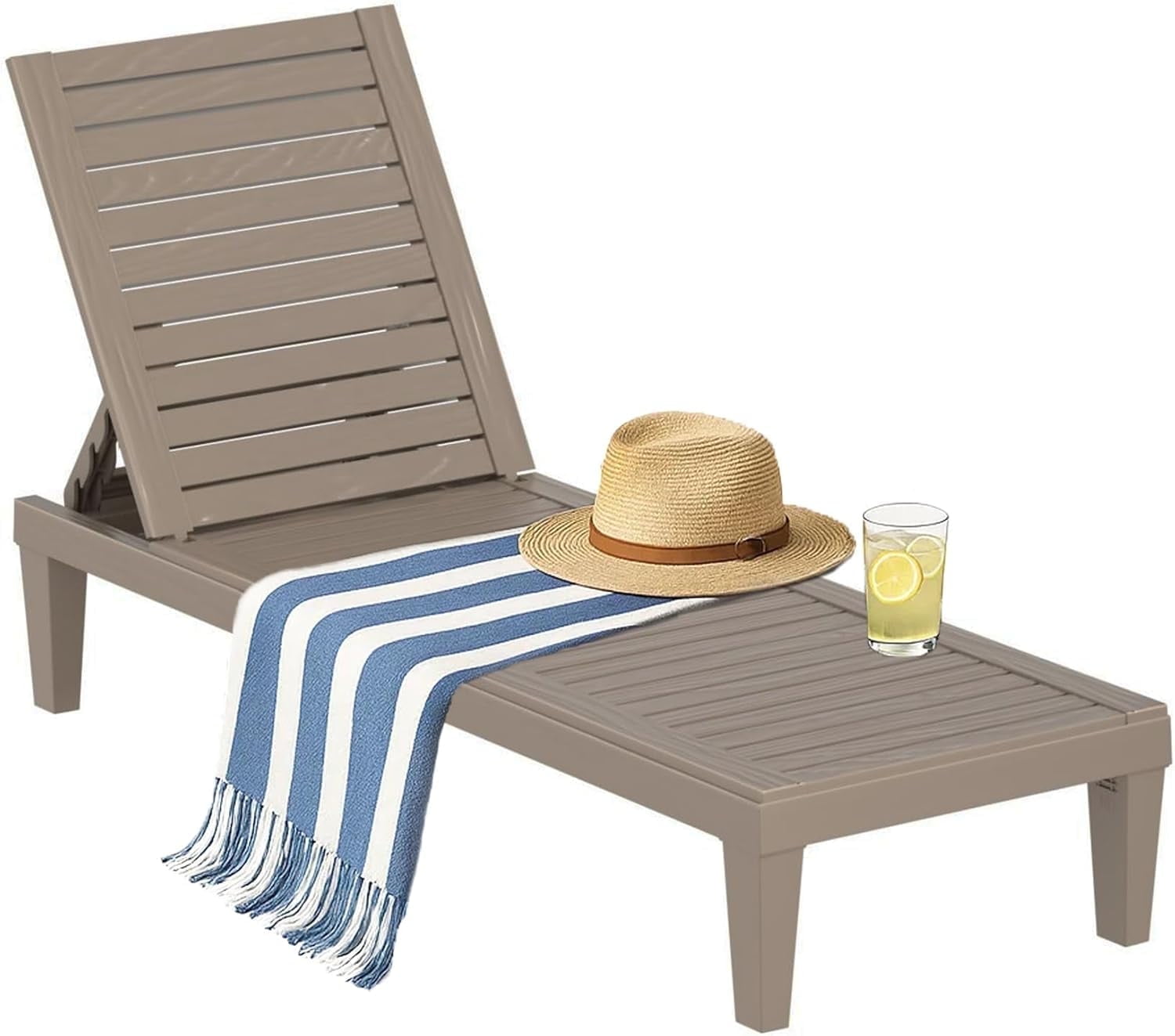 Resin Chaise Lounge Chair with 5-Position Backrest - UV & Fade ...