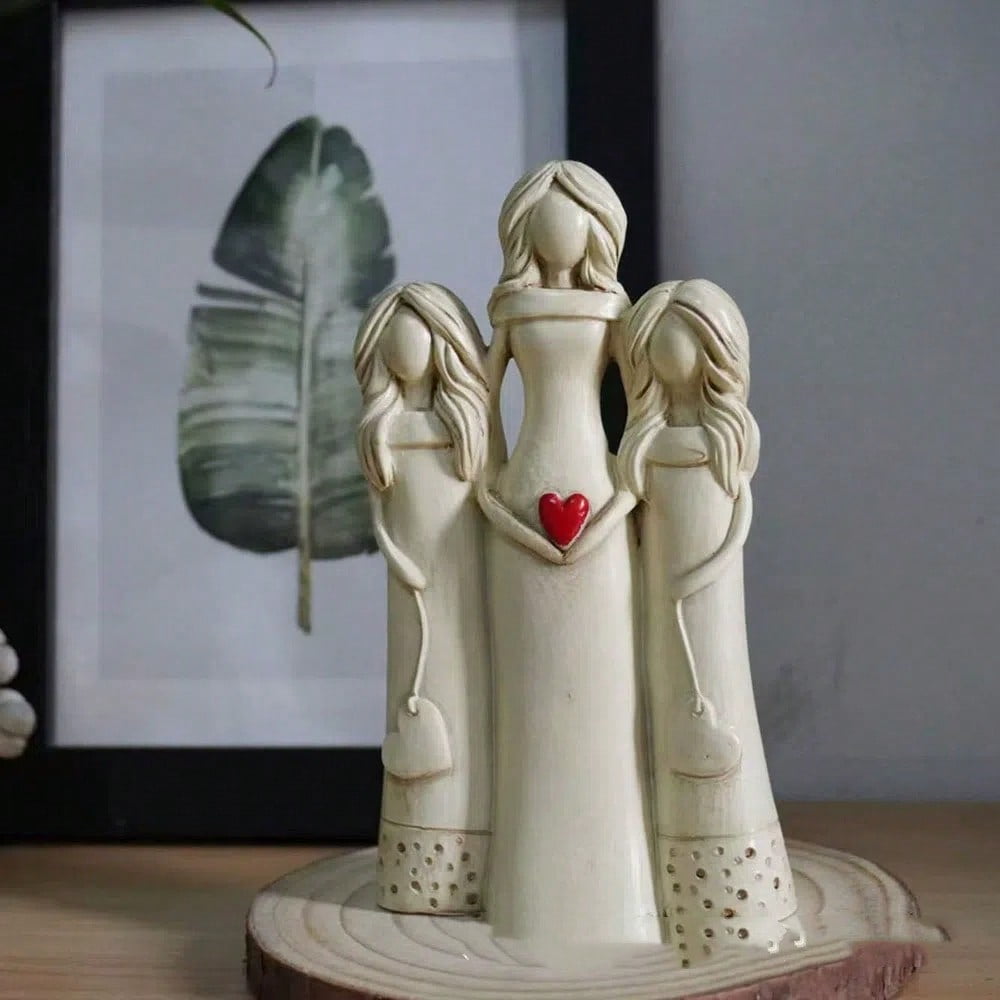 Resin Charming Angel Mother And Daughter Statue, Home Decor Resin ...