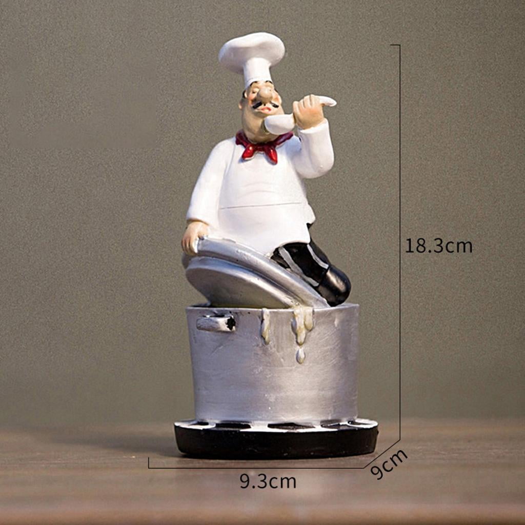 Resin Chef Statue Figurine Kitchen Decor Miniature Ornaments Chef ...