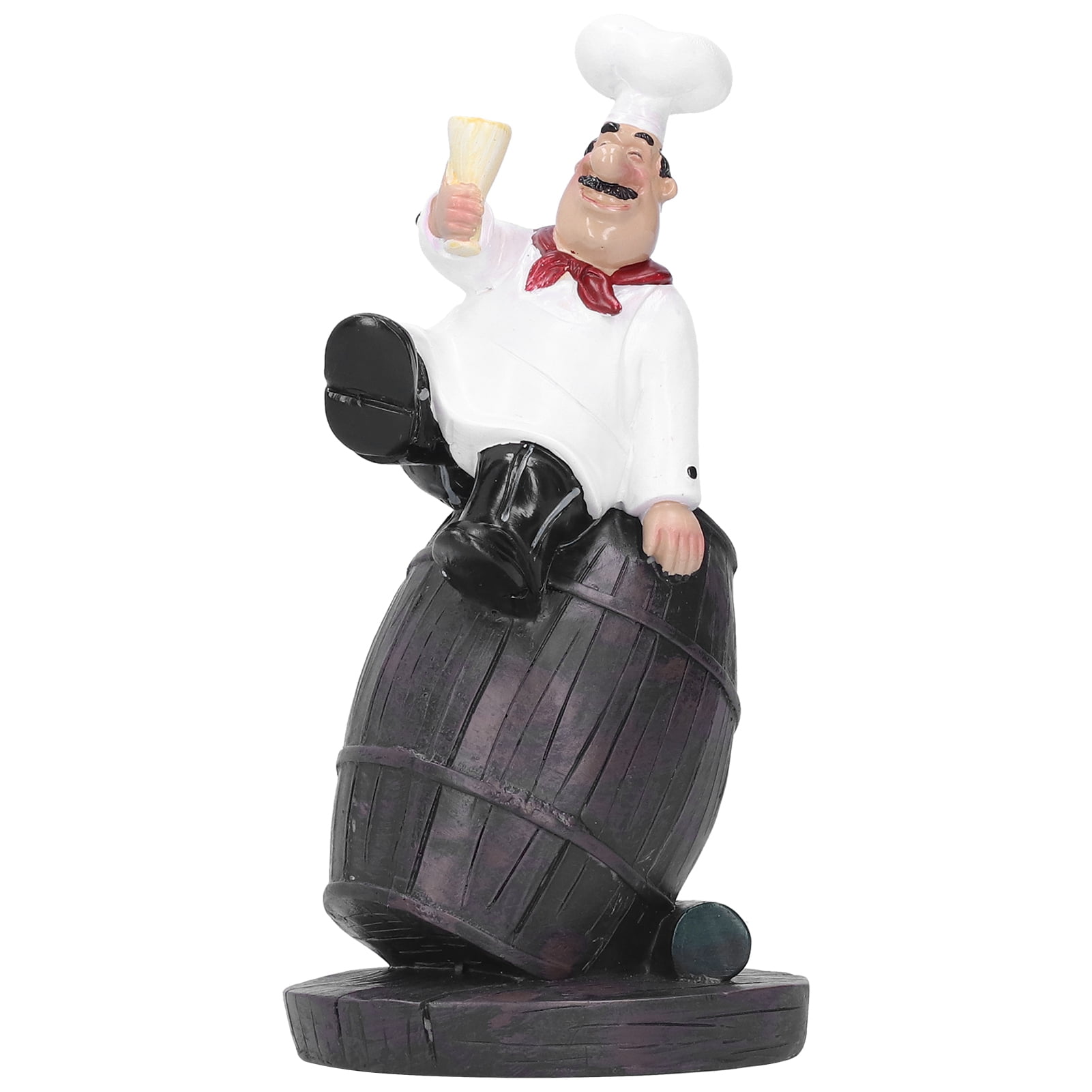 Resin Chef Statue Nordic Barrel Figurine Restaurant Tabletop Decoration ...