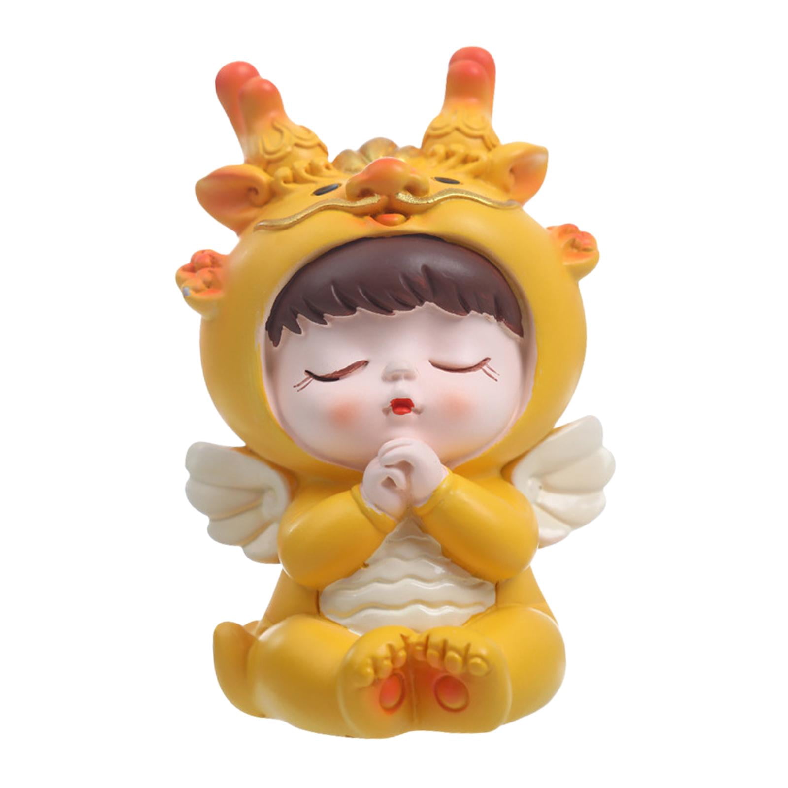 Resin Chinese Dragon Statue Sculpture for Bedroom Office Desktop B ...