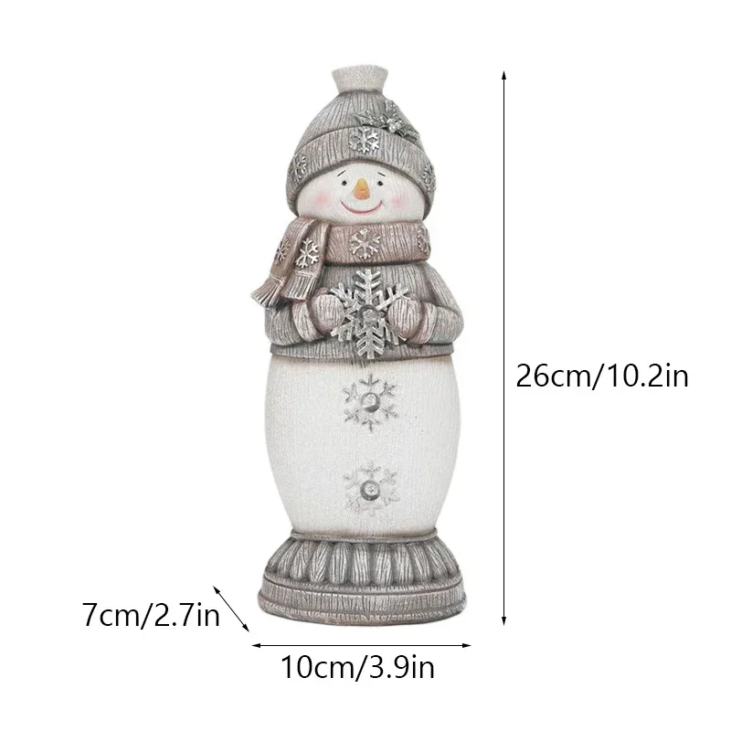 Resin Christmas Lights Snowman Statues Winter Outdoor Fairy Gardens ...