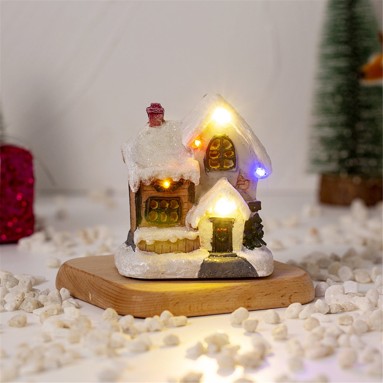 Resin Christmas Scene Village House outdoor christmas lights Town ...