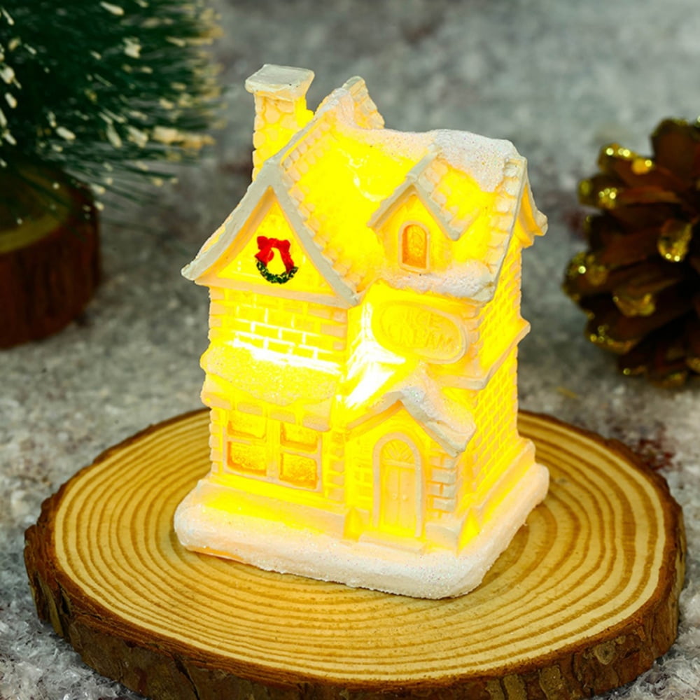 Resin Christmas Village Houses, Christmas Farmhouse, LED Christmas ...