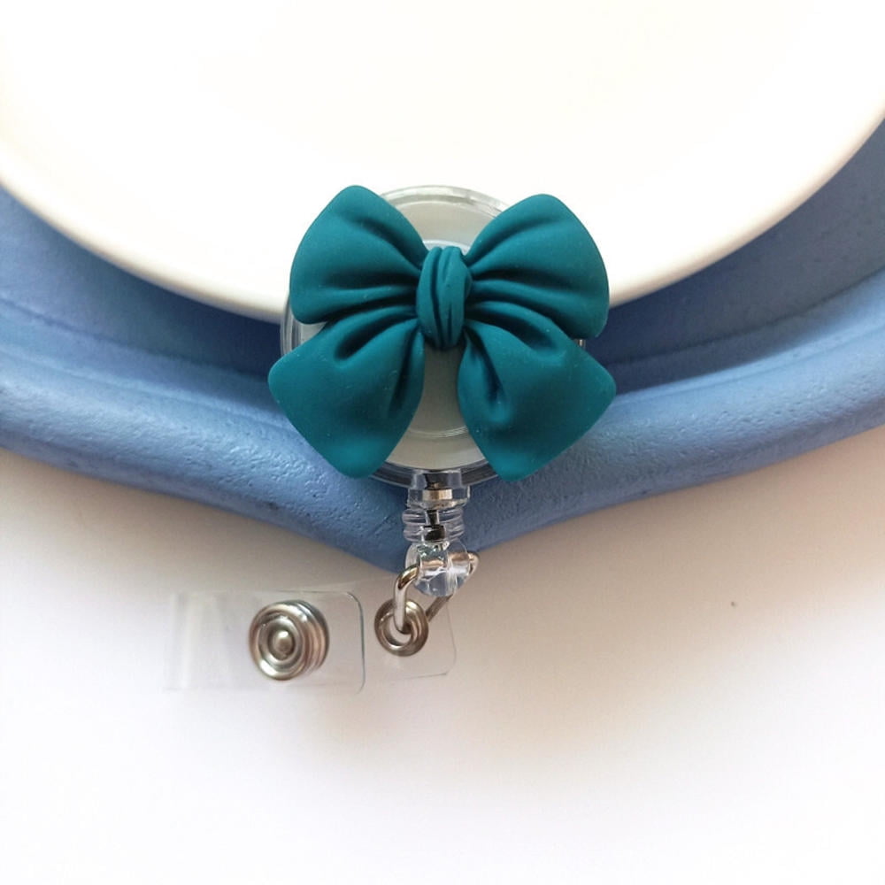 Resin Colorful Bow Badge Reel Retractable ID Card Holder for Nurse ...