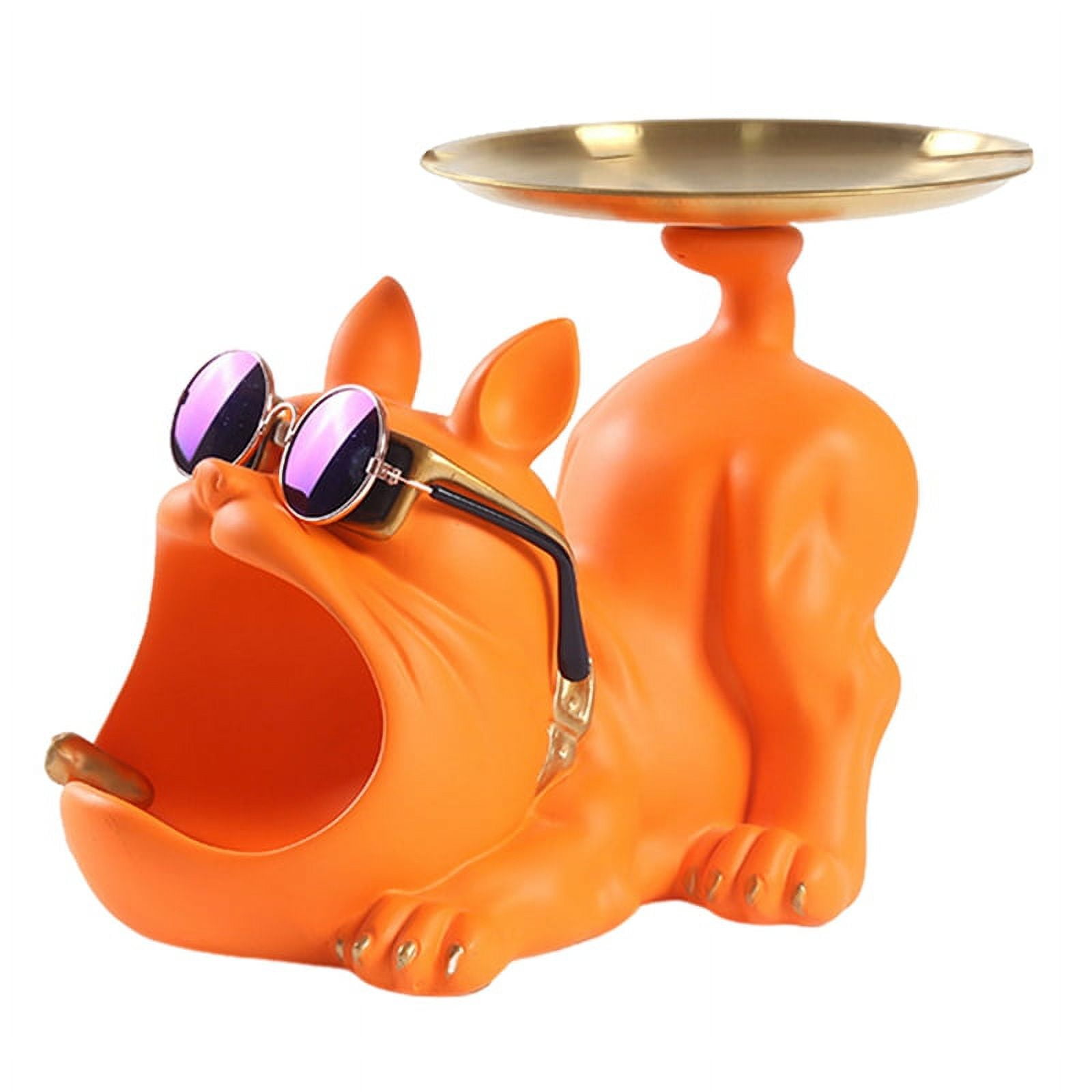 Resin Cool Bulldog Crafts Dog Butler with Tray for Keys Holder Storage ...