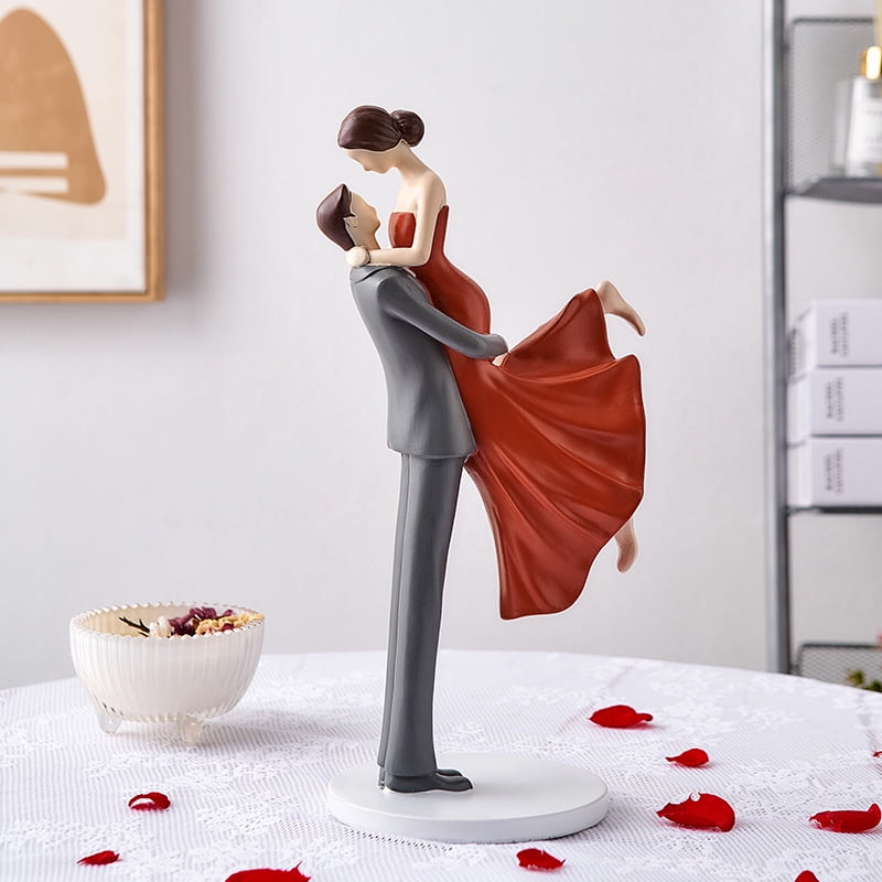 Resin Couple Sculpture, Romantic Kissing Sweet Lovers Figurine with ...