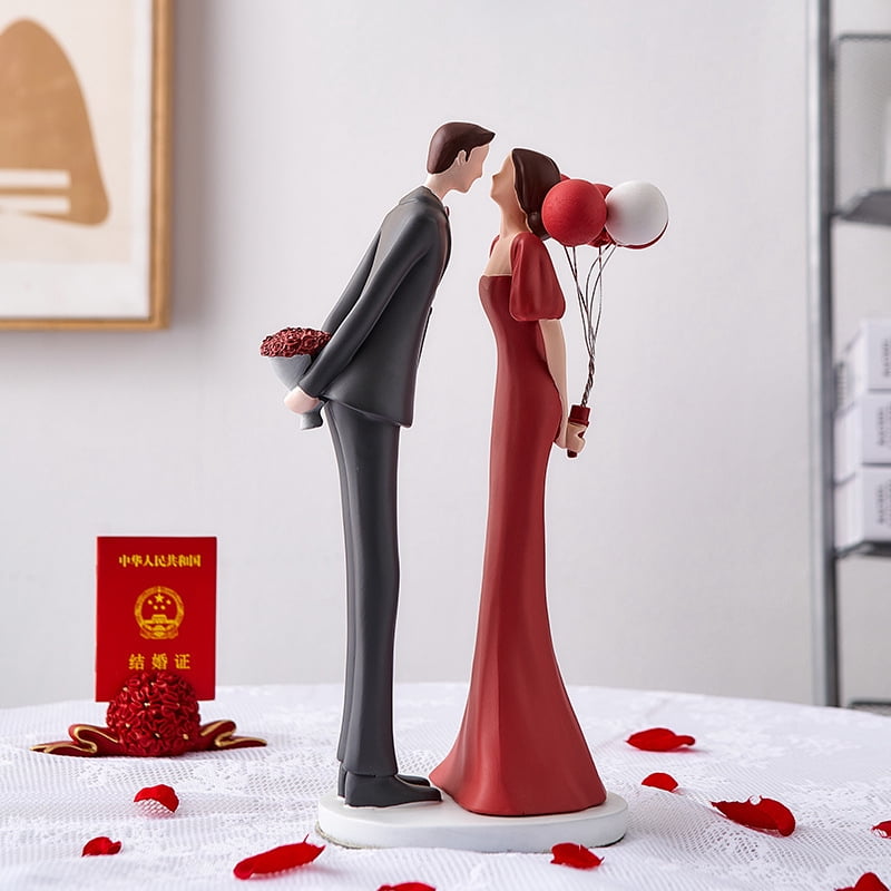 Resin Couple Sculpture, Romantic Kissing Sweet Lovers Figurine with ...