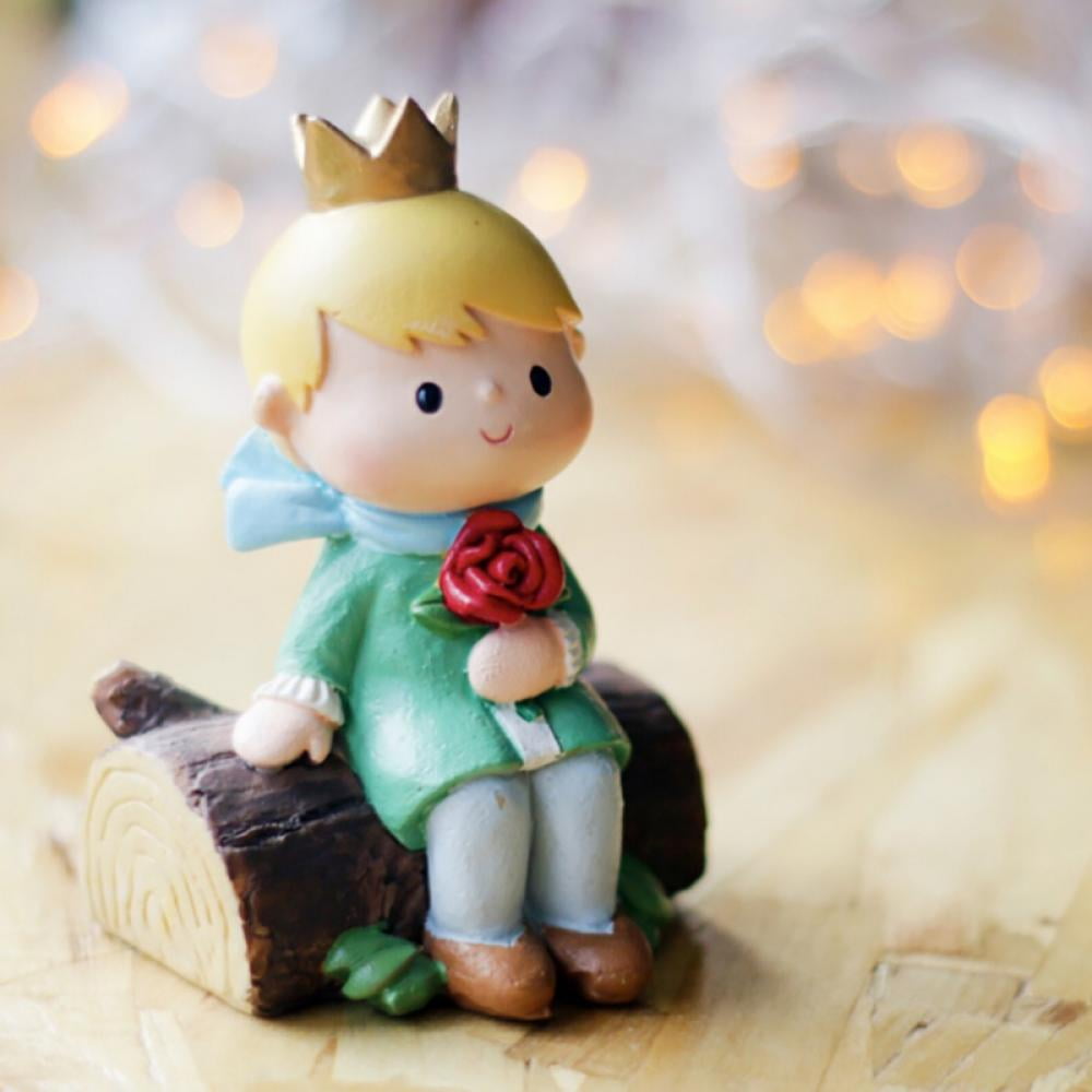 Resin Craft Crown Cartoon Little Prince Figurine Handmade Home Statue ...
