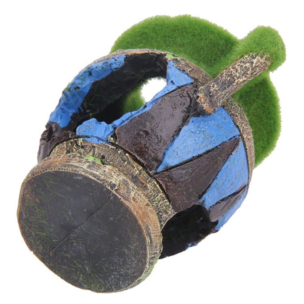 Resin Craft Hideout House Flower Pot Fish Tank Aquarium Decoration ...