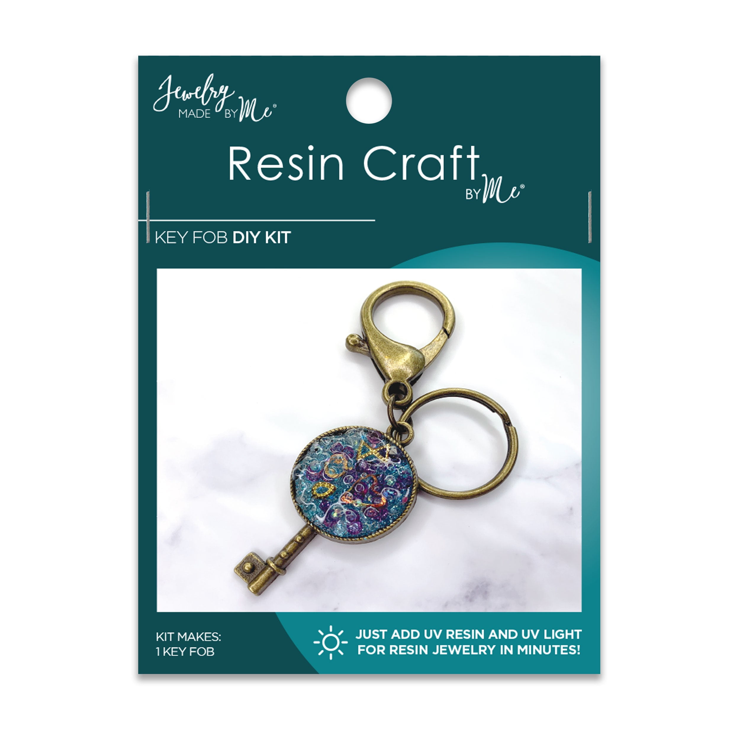 Resin Craft by Me Key Fob UV Resin DIY Kit Includes Glitter, Gems ...