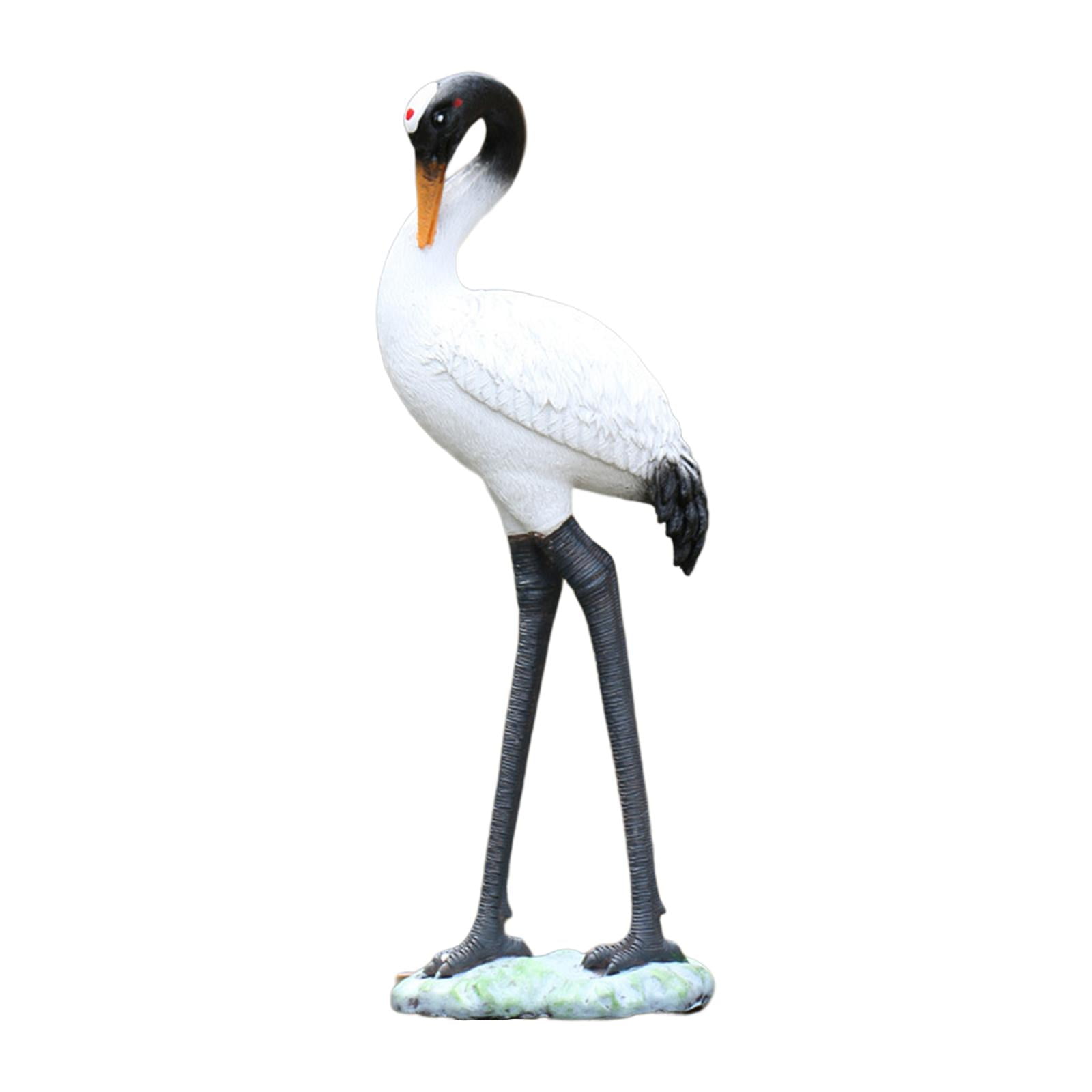 Resin Crane Sculptures Animal Figurine Garden Sculpture Statues Bird ...