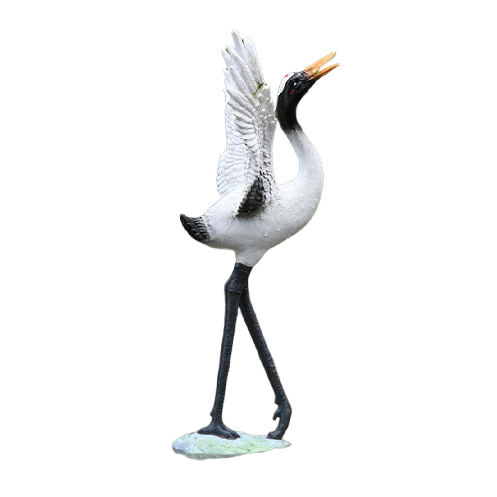 Resin Crane Sculptures Animal Figurine Garden Sculpture Statues Bird ...