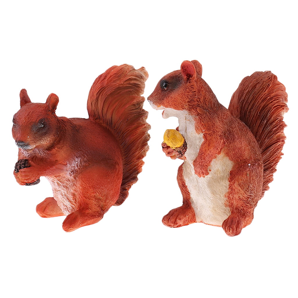 Resin Cute Squirrel Statue Figurine Model home and garden Desk Decor ...
