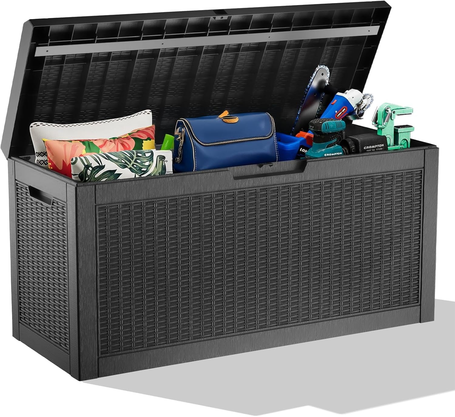 60 Gallon Deck Box, Waterproof Resin Large Outdoor Storgae Box for ...