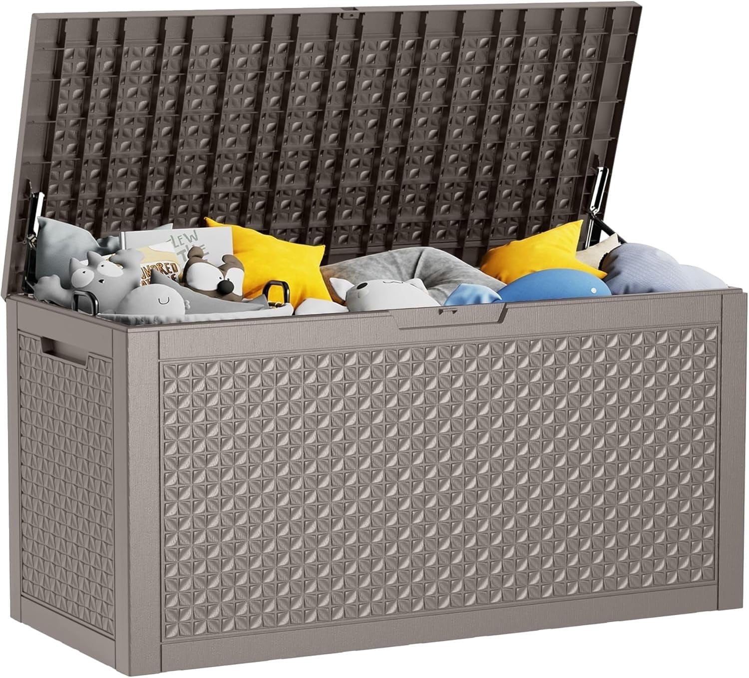 100 Gallon Resin Deck Box, Lockable Patio Outdoor Storage Box for ...
