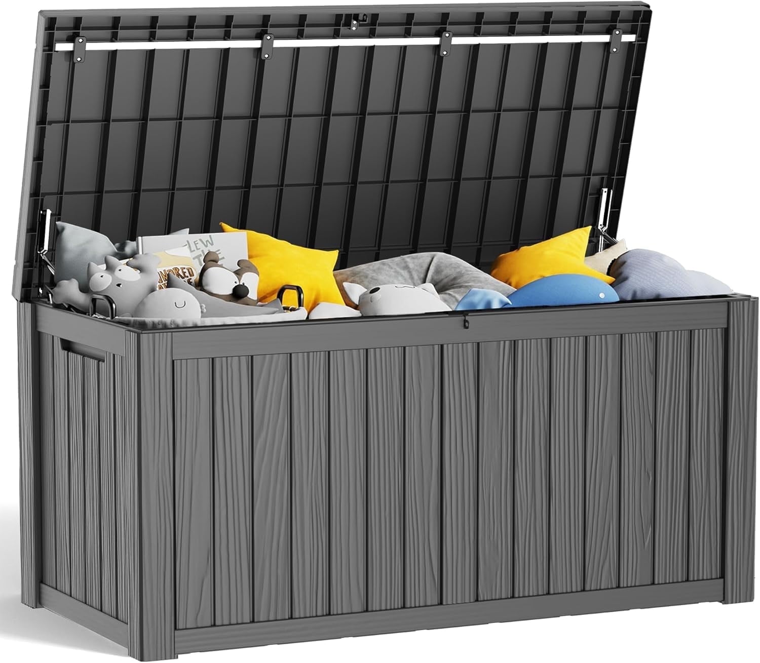 150 Gallon Resin Deck Box, Lockable Patio Outdoor Storage Box for ...