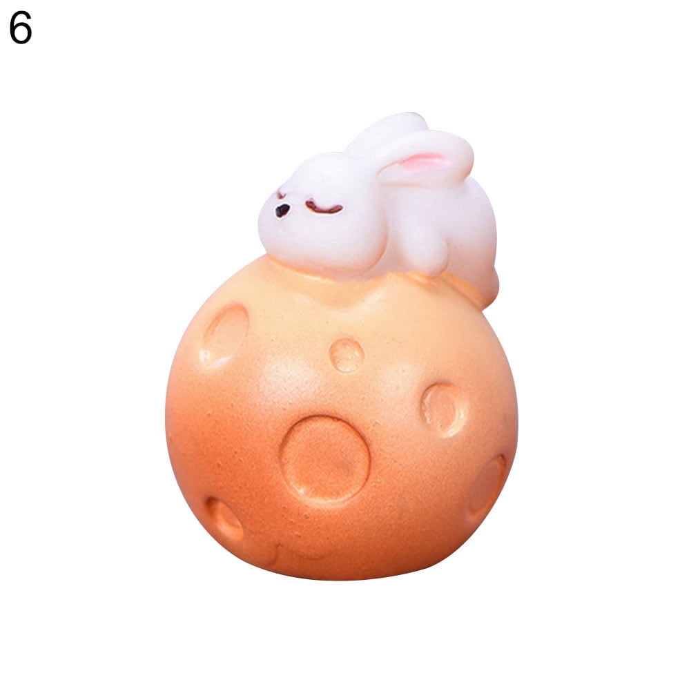 Resin Dollhouse Miniature Mid-Autumn Festival Cute Moon Cake Rabbit ...