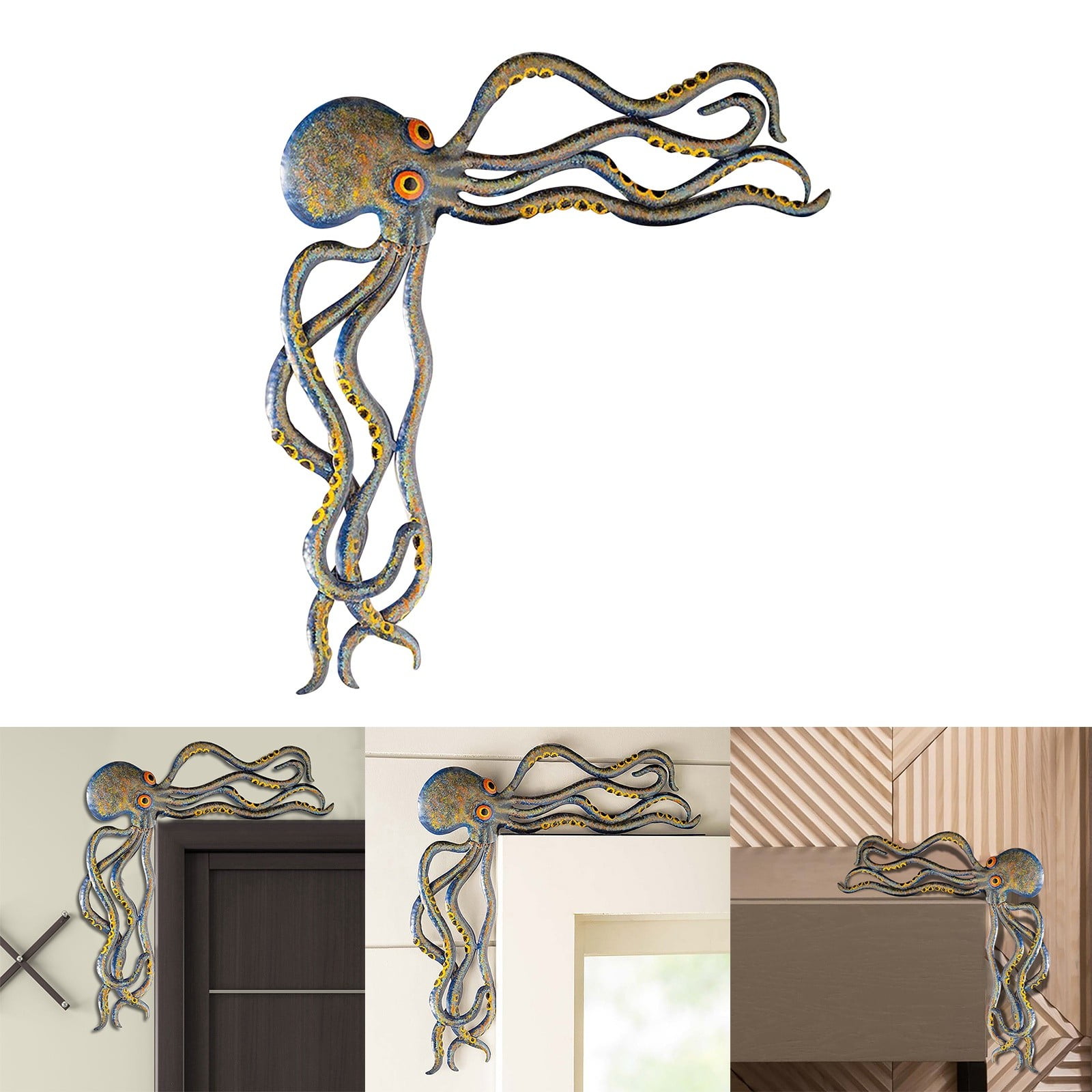 Resin Door Frame Decoration 5.9 x 5.9 Inches Vintage Octopus Themed ...